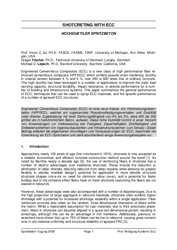 (PDF) Shotcreting with ECC
