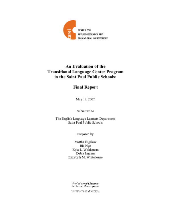 (PDF) An Evaluation of the Transitional Language Center Program in the ...