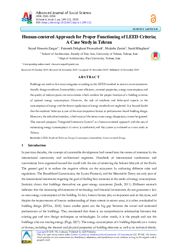 (PDF) Human-Centered LEED Optimization in Tehran
