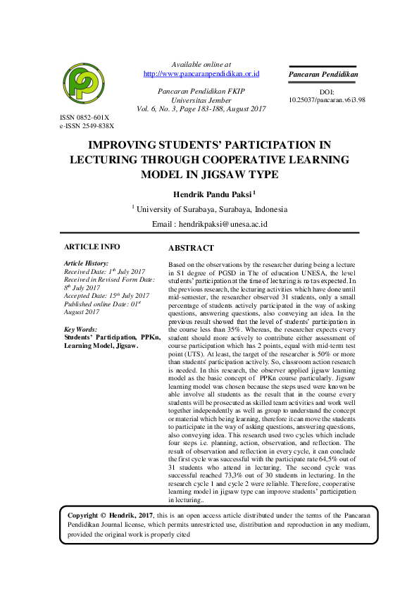 (PDF) Improving Students’ Participation In Lecturing Through ...