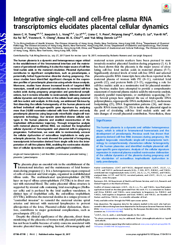 (PDF) Integrative single-cell and cell-free plasma RNA transcriptomics ...