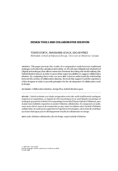 (PDF) Design tools and collaborative ideation