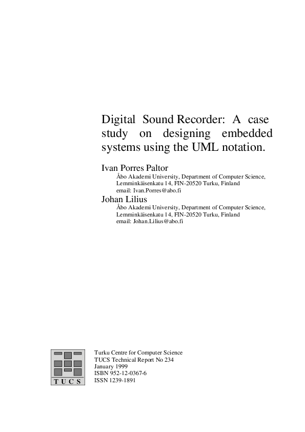 (PDF) Digital Sound Recorder: A case study on designing embedded ...