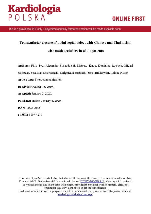 (PDF) Transcatheter closure of atrial septal defect with Chinese and ...