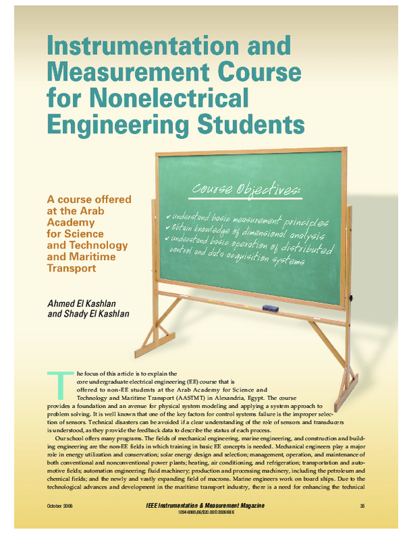 (PDF) Instrumentation and measurement course for nonelectrical ...