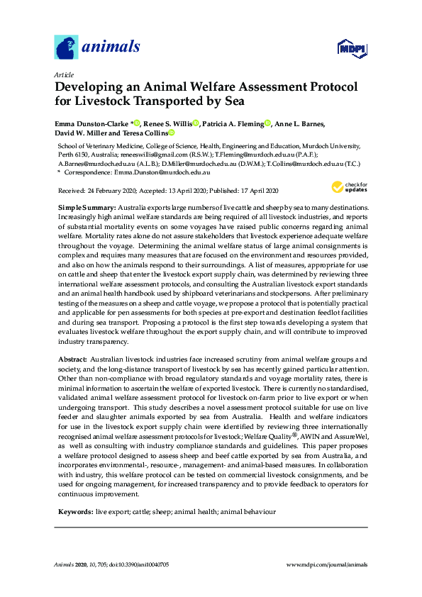 (PDF) Developing an Animal Welfare Assessment Protocol for Livestock ...