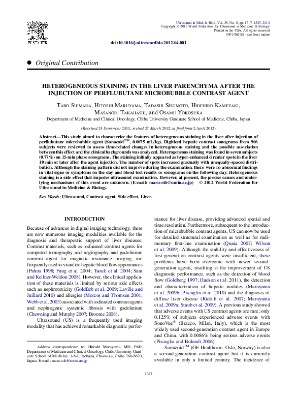 (PDF) Heterogeneous staining in the liver parenchyma after the ...