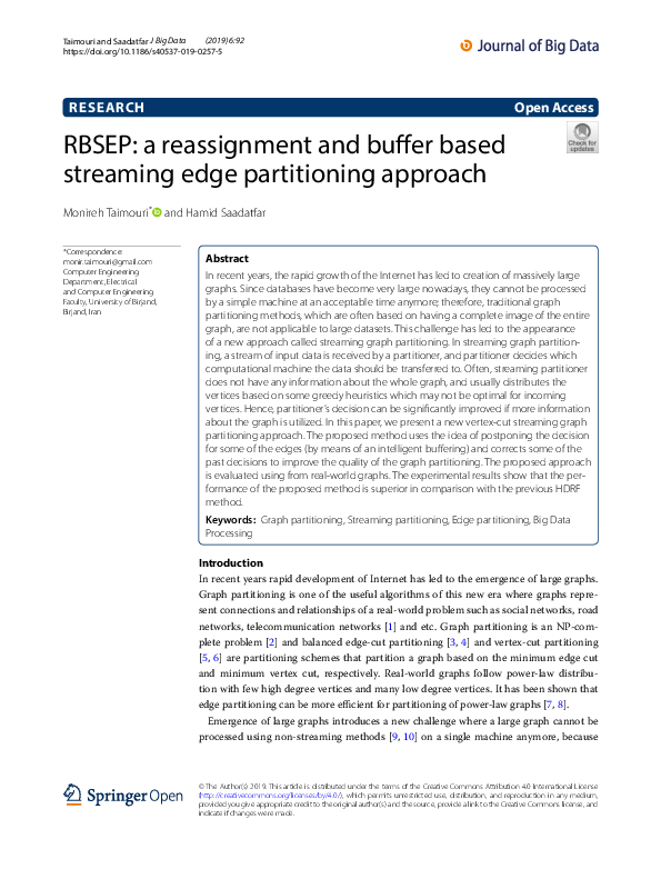 (PDF) RBSEP: a reassignment and buffer based streaming edge partitioning approach