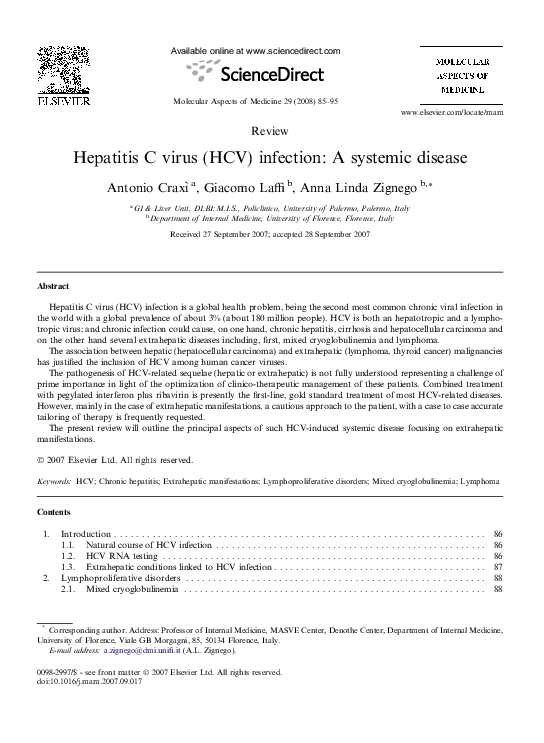 (PDF) Hepatitis C virus (HCV) infection: A systemic disease
