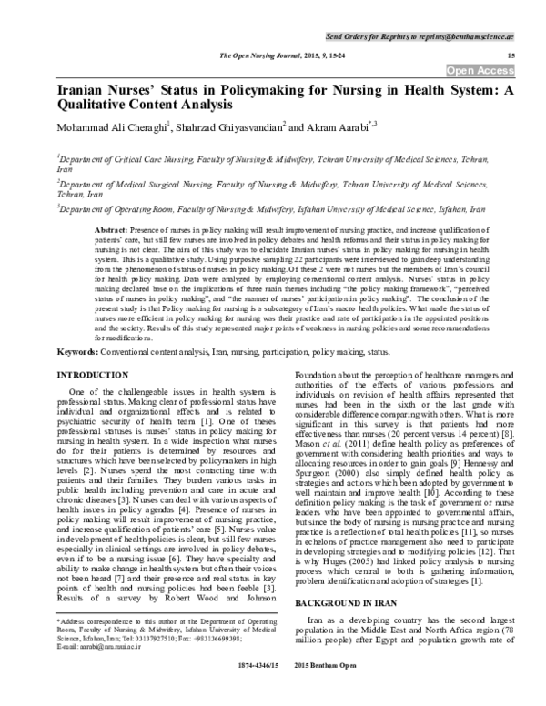 PDF Iranian Nurses Status In Policymaking For Nursing In Health System A Qualitative Content pdf-iranian-nurses-status-in-policymaking-for-nursing-in-health-system-a-qualitative-content