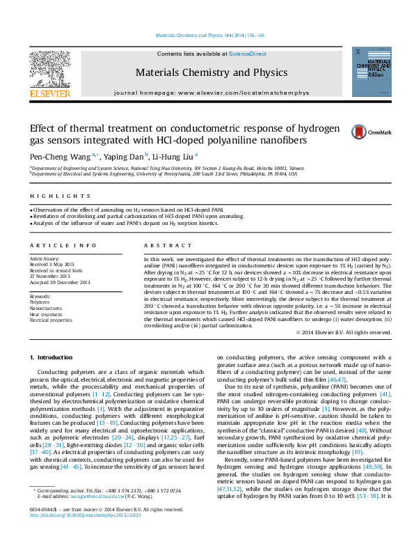 (PDF) Effect of thermal treatment on conductometric response of ...