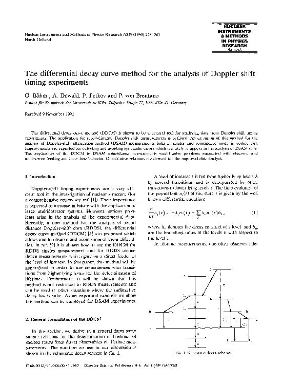 (PDF) The differential decay curve method for the analysis of Doppler ...