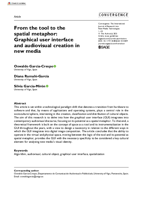 (PDF) From the tool to the spatial metaphor: Graphical user interface and audiovisual creation ...