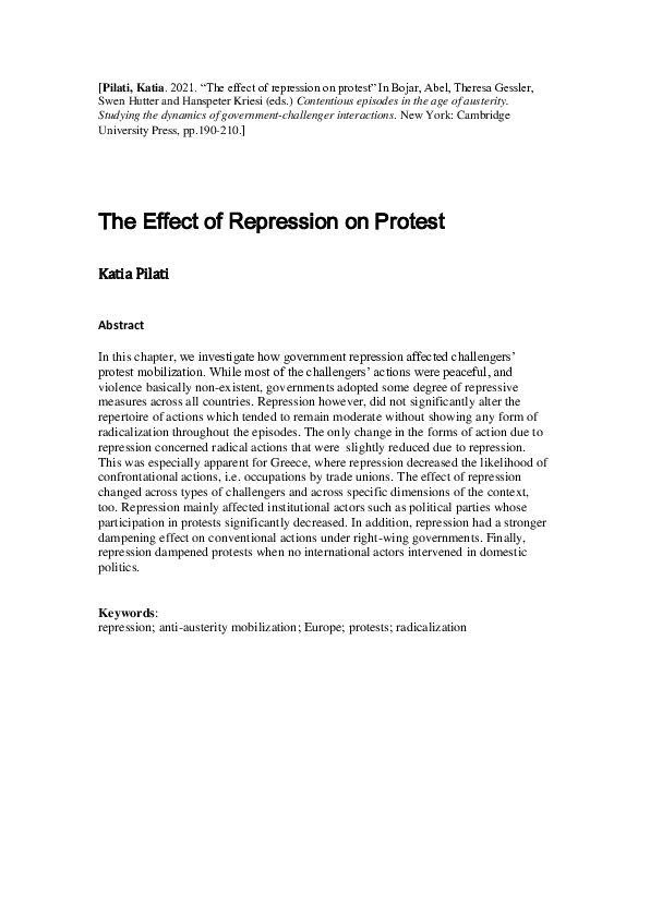 (PDF) The Effect of Repression on Protest