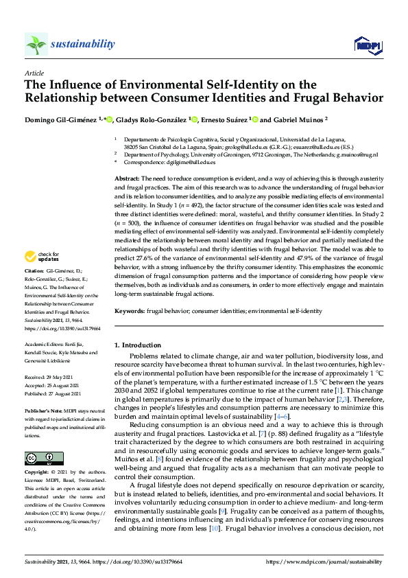 (PDF) The Influence of Environmental Self-Identity on the Relationship ...