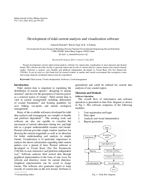 (PDF) Development of tidal current analysis and visualization software