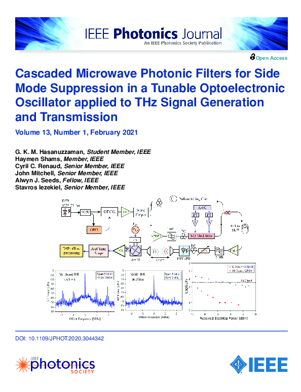 (PDF) Cascaded Microwave Photonic Filters for Side Mode Suppression in a Tunable Optoelectronic ...
