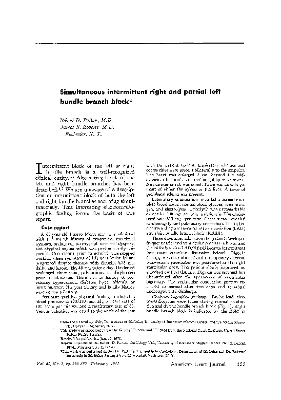 (PDF) Simultaneous intermittent right and partial left bundle branch block