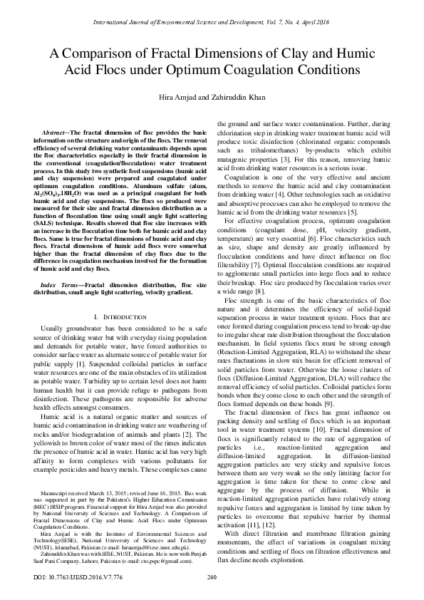(PDF) A Comparison of Fractal Dimensions of Clay and Humic Acid Flocs ...