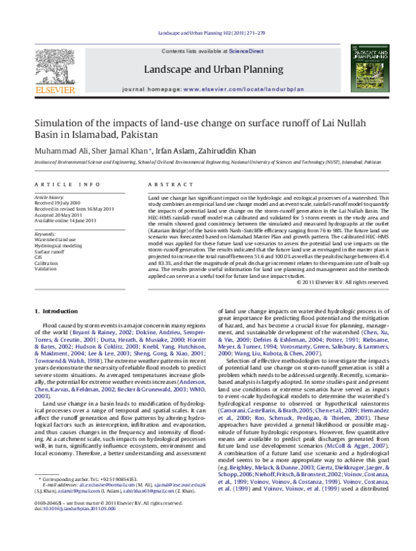 (PDF) Simulation of the impacts of land-use change on surface runoff of ...