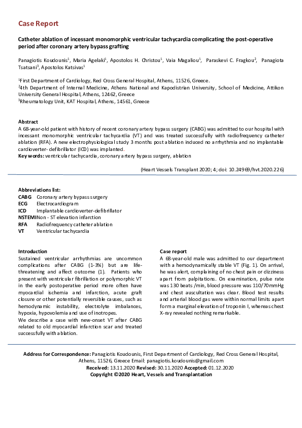 (PDF) Catheter ablation of incessant monomorphic ventricular ...