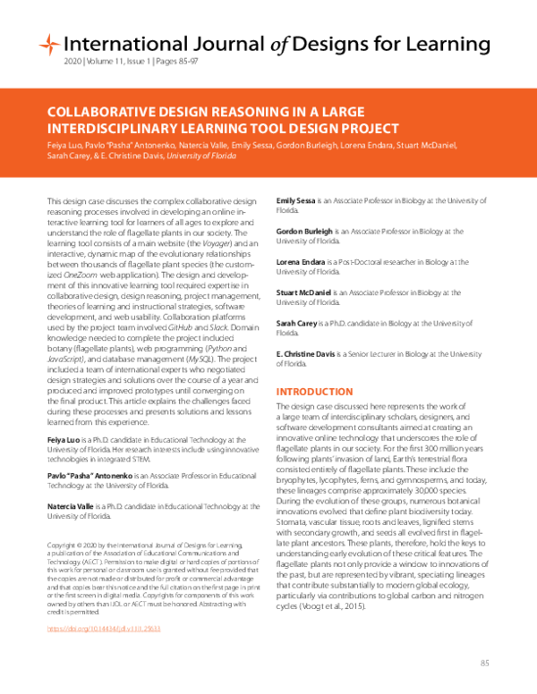 (PDF) Collaborative Design Reasoning in a Large Interdisciplinary ...