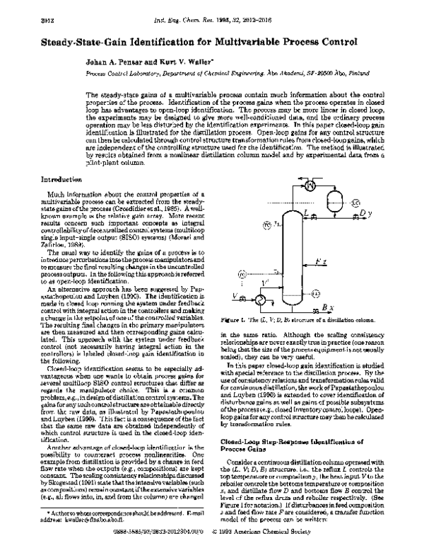 (PDF) Steady-state-gain identification for multivariable process control | Johan Pensar ...