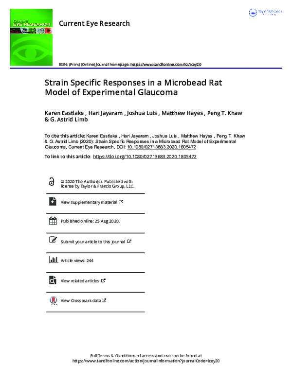 (PDF) Strain Specific Responses in a Microbead Rat Model of ...