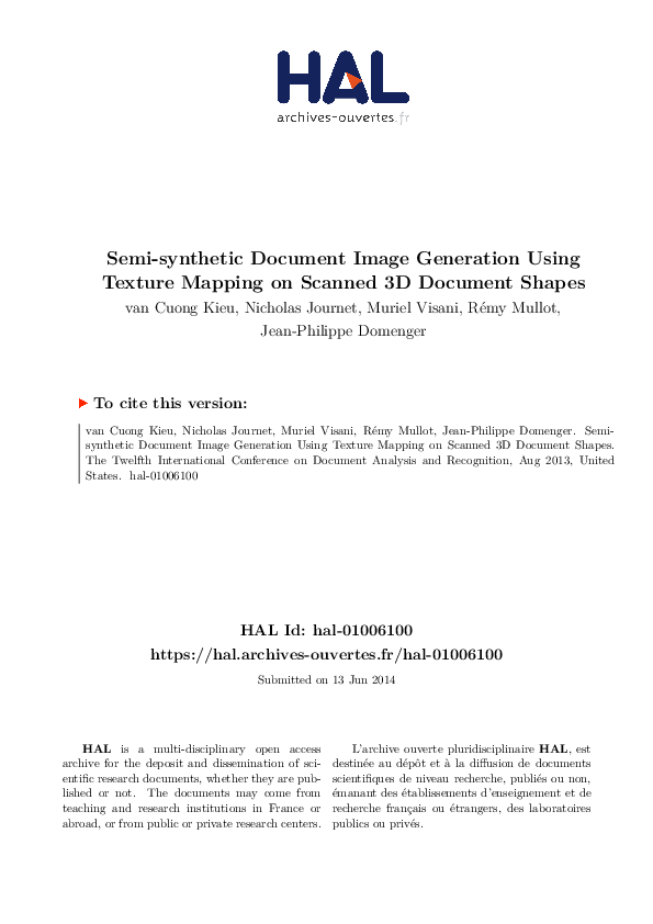 (PDF) Semi-synthetic Document Image Generation Using Texture Mapping on ...