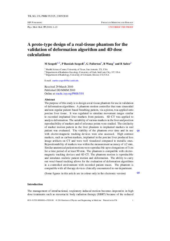 (PDF) A proto-type design of a real-tissue phantom for the validation of deformation algorithms ...