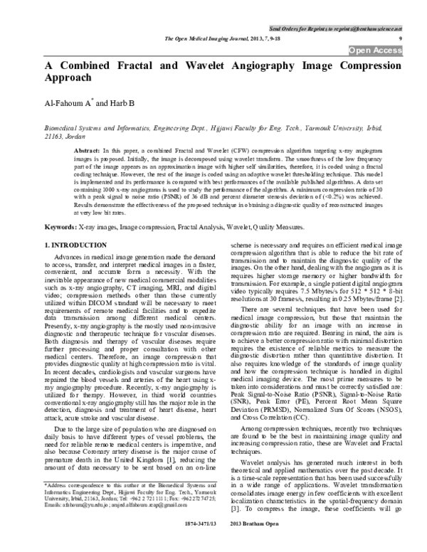 (PDF) A Combined Fractal and Wavelet Angiography Image Compression Approach