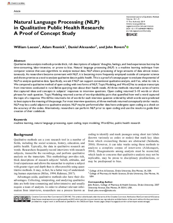 (PDF) Natural Language Processing (NLP) in Qualitative Public Health ...
