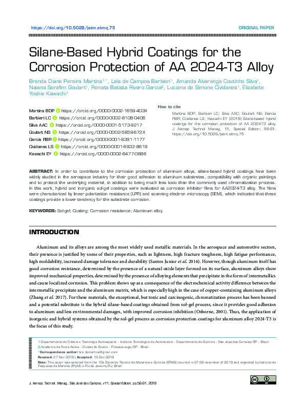 (PDF) Silane-Based Hybrid Coatings for the Corrosion Protection of AA ...
