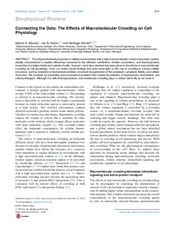 (PDF) Connecting the Dots: The Effects of Macromolecular Crowding on ...