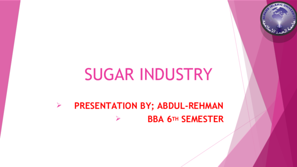 (PPT) SUGAR INDUSTRY
