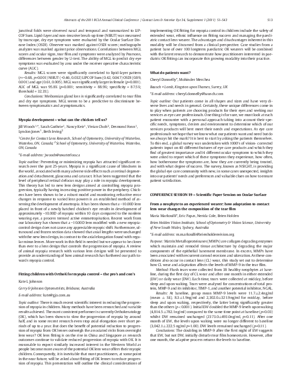 (PDF) Myopia development – what can the chicken tell us?