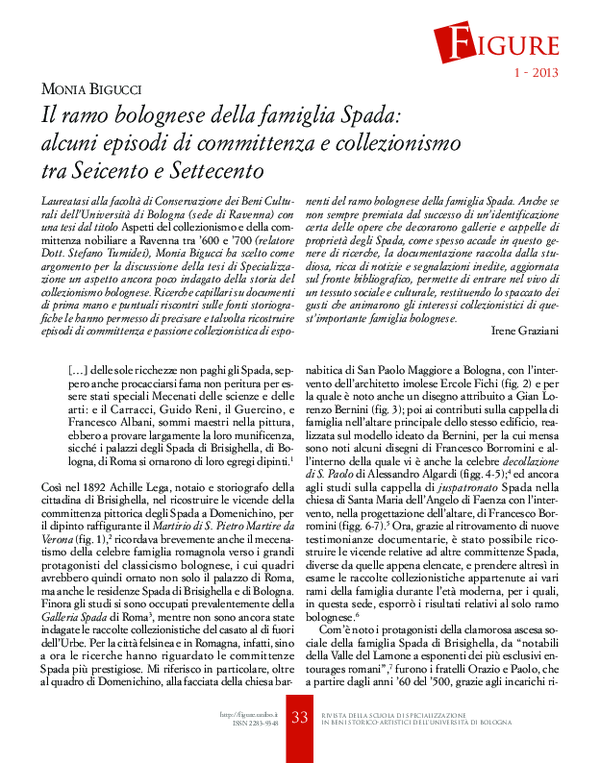 (PDF) The Bologna branch of the Spada family: some episodes of painting ...