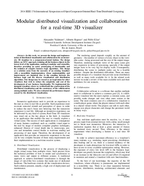 (PDF) Modular Distributed Visualization and Collaboration for a Real-Time 3D Visualizer