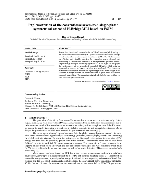 (PDF) Implementation of the conventional seven-level single-phase symmetrical cascaded H-Bridge ...