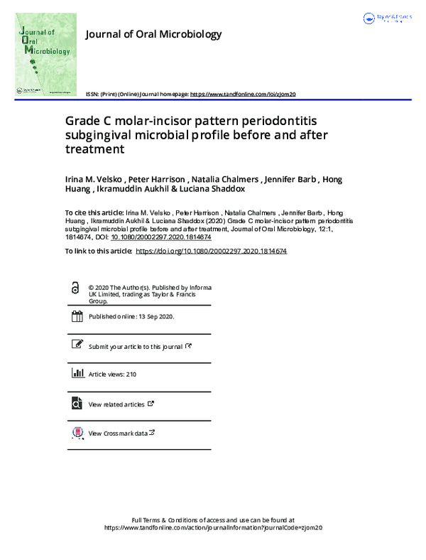 (PDF) Grade C molar-incisor pattern periodontitis subgingival microbial ...