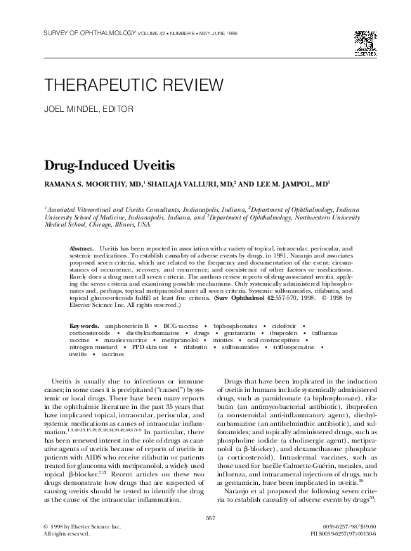 (PDF) Drug-Induced Uveitis | Ramana Moorthy - Academia.edu