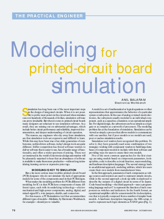 (PDF) Modeling for printed-circuit board simulation
