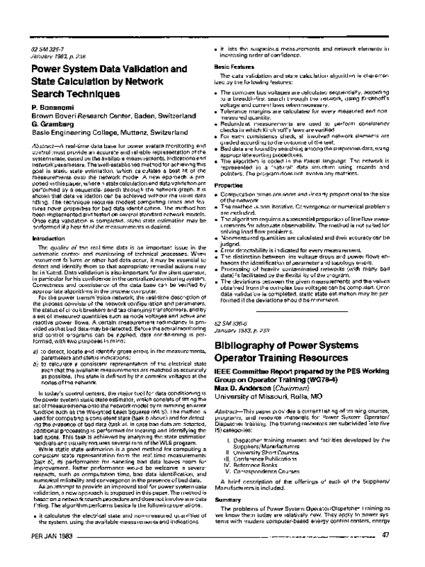 (PDF) Bibliography of Power Systems Operator Training Resources IEEE ...
