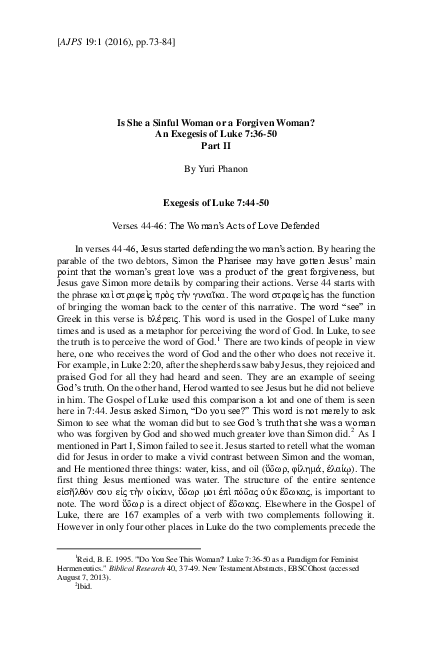 (PDF) Yuri Phanon - Is She a Sinful Woman or a Forgiven Woman? An ...