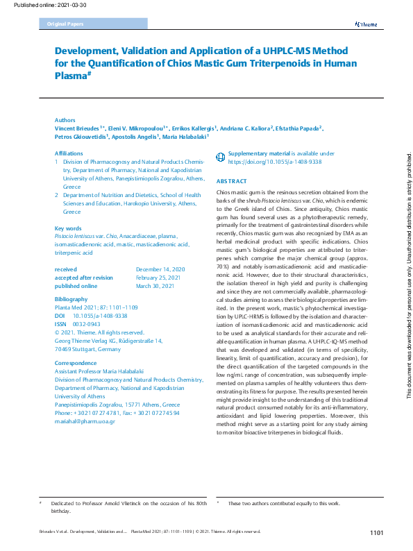 (PDF) Development, Validation and Application of a UHPLC-MS Method for ...