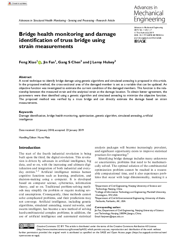 (PDF) Bridge health monitoring and damage identification of truss bridge using strain measurements