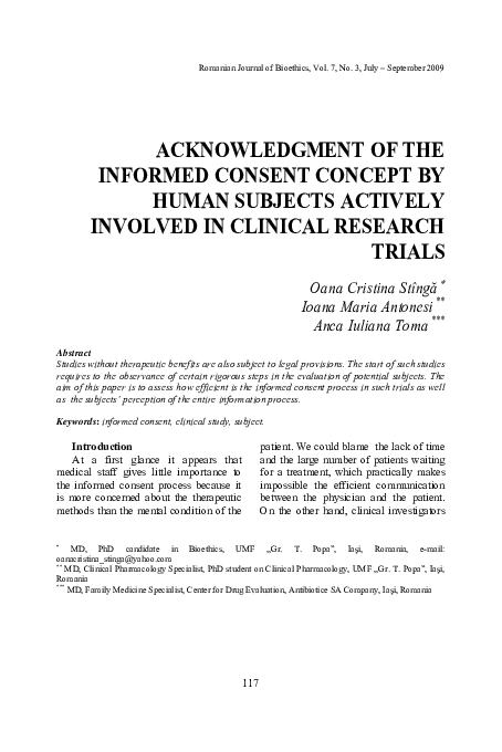 (PDF) Acknowledgment of the informed consent concept by human subjects actively involved in ...