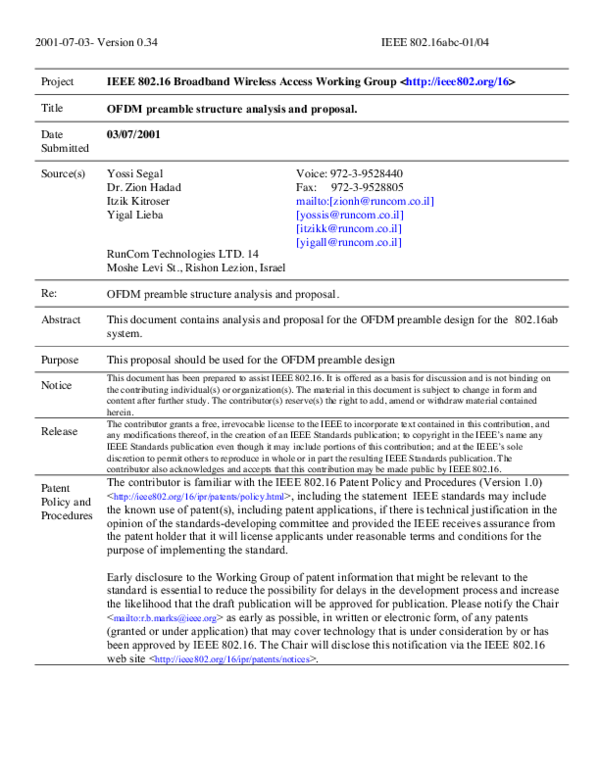 (PDF) Title OFDM preamble structure analysis and proposal. Date ...