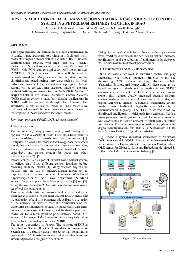 (PDF) OPNET Simulation of data transmission network: a case study for ...