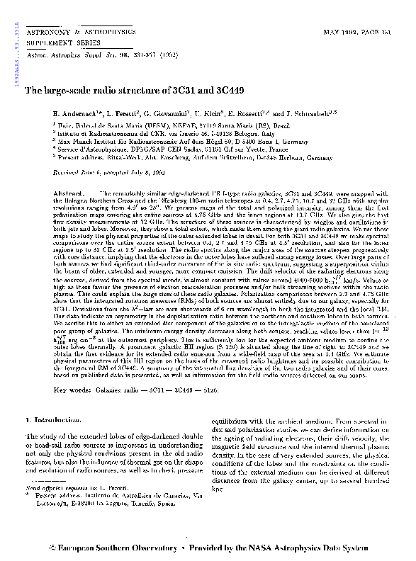 (PDF) The large-scale radio structure of 3C31 and 3C449